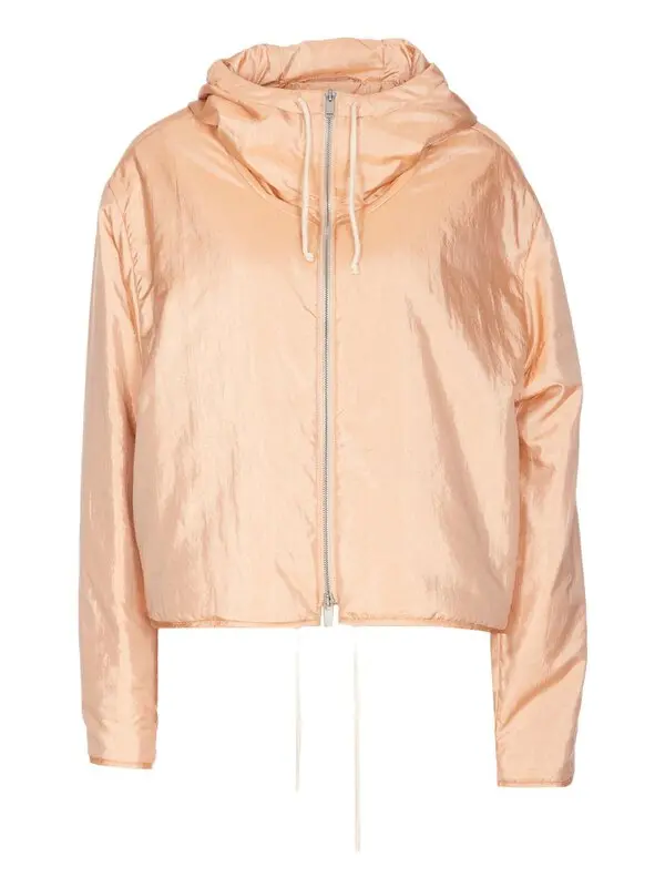 JIL SANDER Zip-up Hooded Padded Jacket - Nude