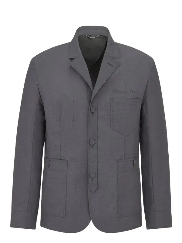 Dior Workwear Jacket With Embroidered Detail - Gray