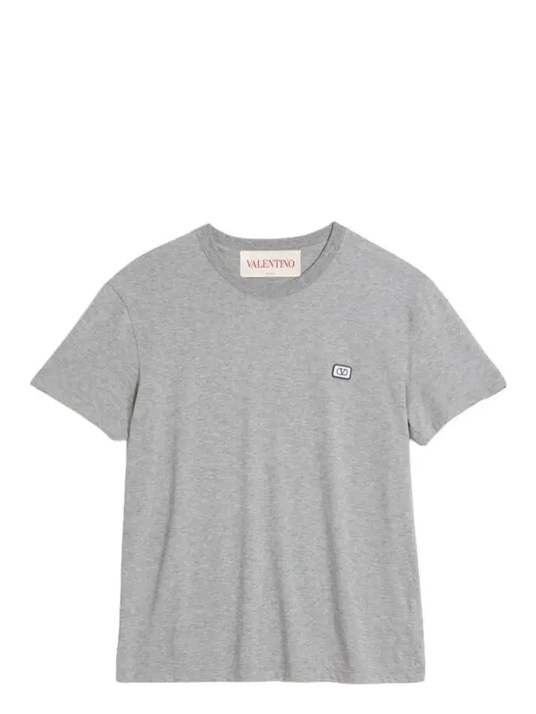 Valentino Garavani Logo Patch Crewneck T-shirt - Gray