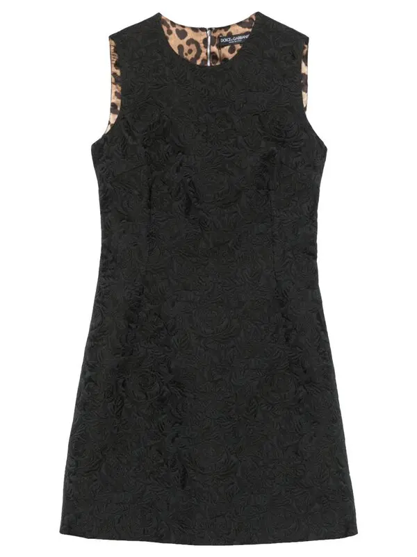 Dolce & Gabbana Floral Jacquard Mini Dress - Black