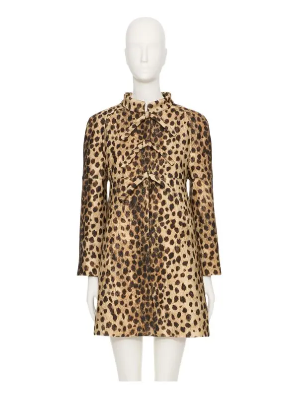 Valentino Garavani Jaguar Spots Printed Wool Cloth Coat - Nude