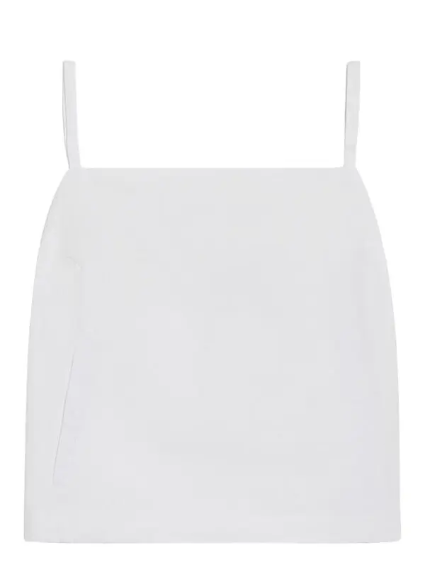 Sportmax Sleeveless Cotton Top With Straight Collar - White