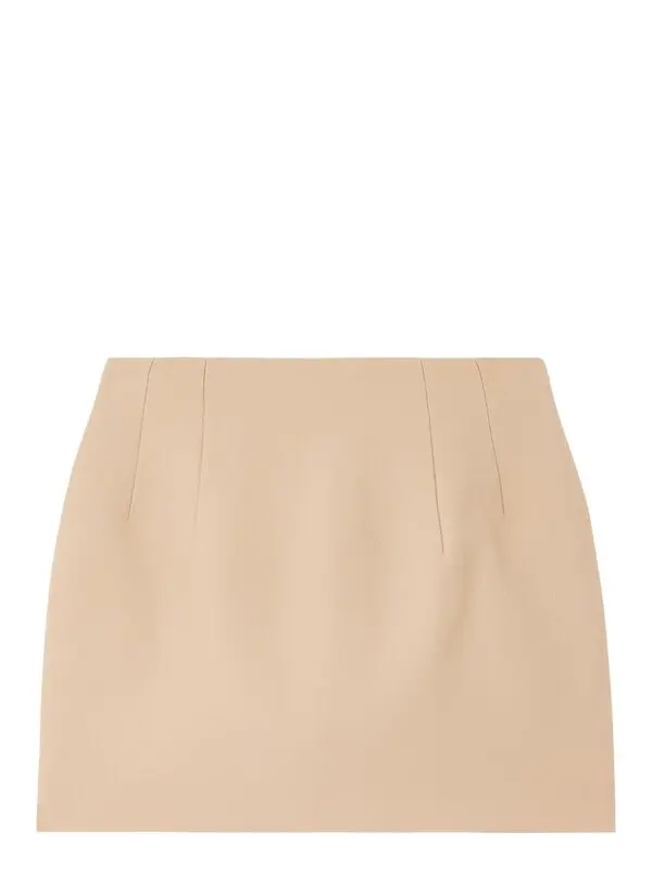 Wardrobe.NYC Contour Wool Mini Skirt - Nude