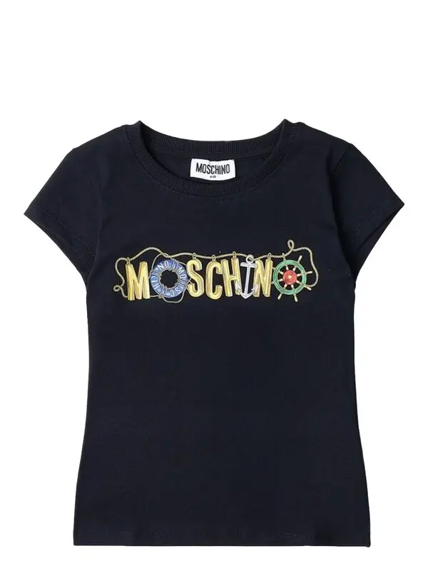 Moschino Short Sleeve Round Neck T-shirt - Black