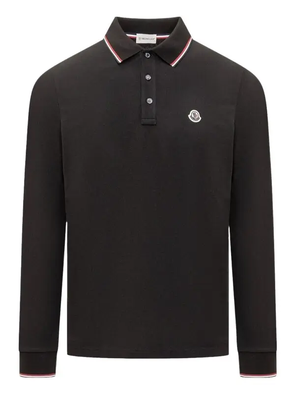 Moncler Logo Patch Polo Shirt - Black