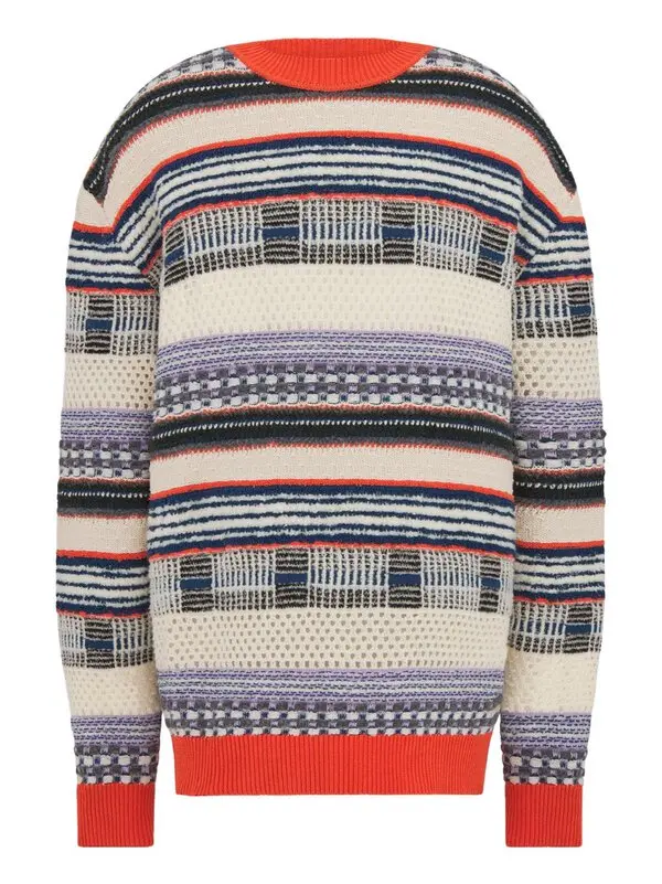 Dior Lewis Hamilton" Patterned Crew Neck Sweater - Multicolor
