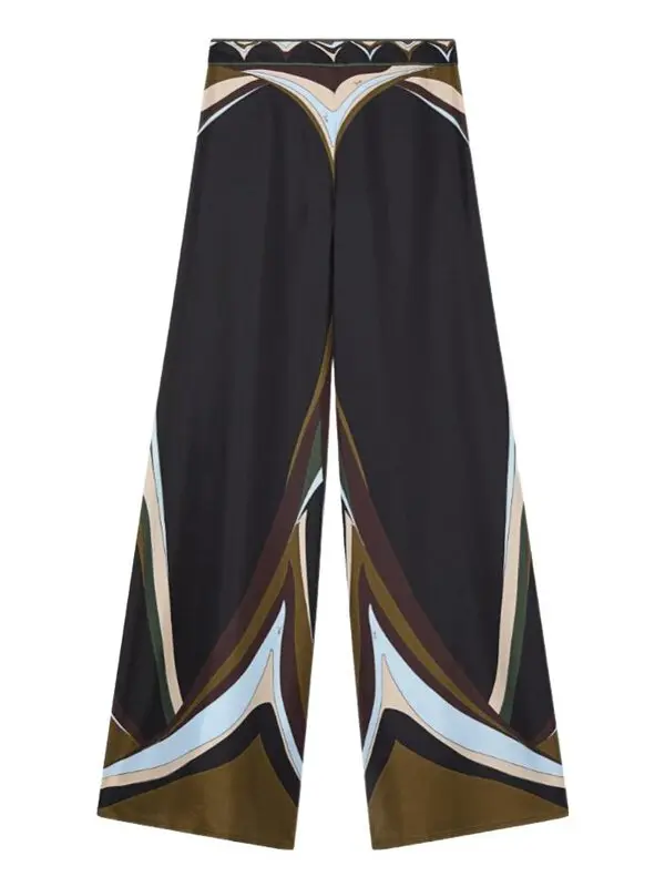 Emilio Pucci Printed Wide-leg Trousers - Green