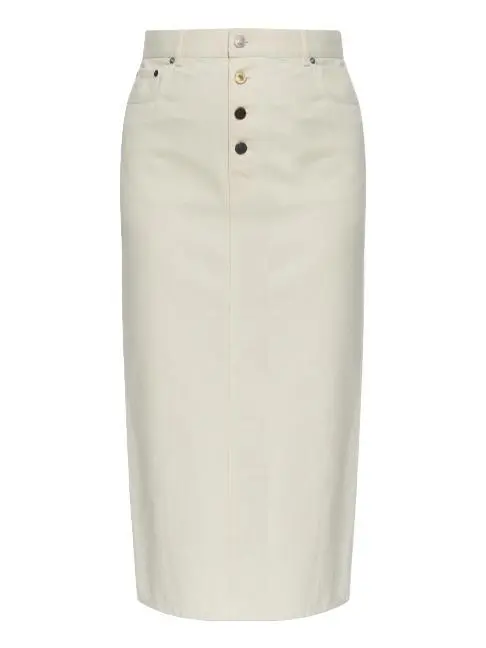 Moschino Button-fastening Denim Skirt - White