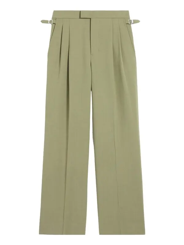 Ami High Waist Straight Leg Tailored Trousers - Nude