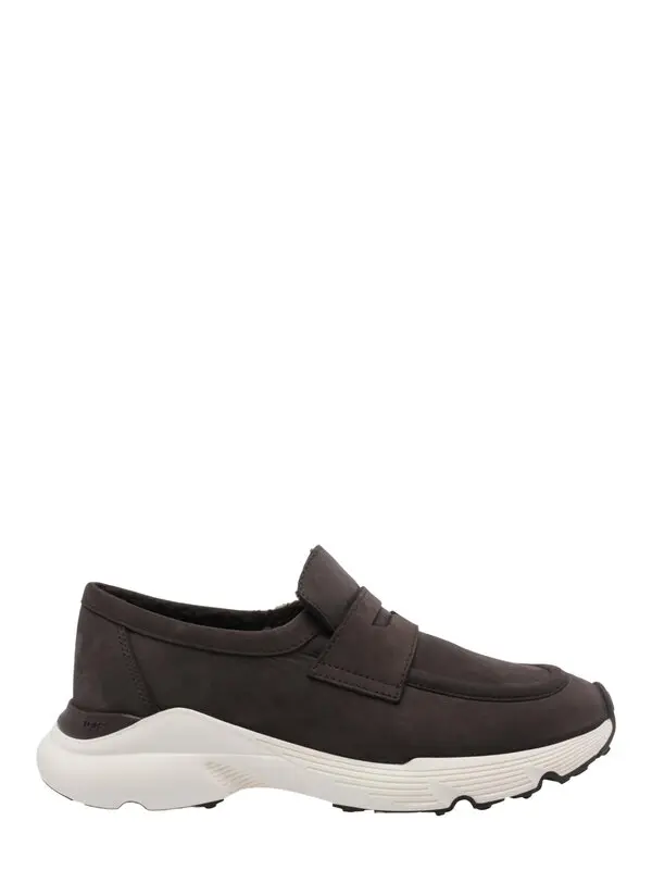 TOD'S Round Toe Slip-on Loafers - Black