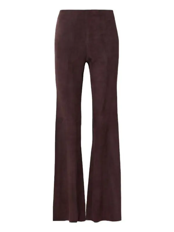 Stouls Suede Flared Pants - Black