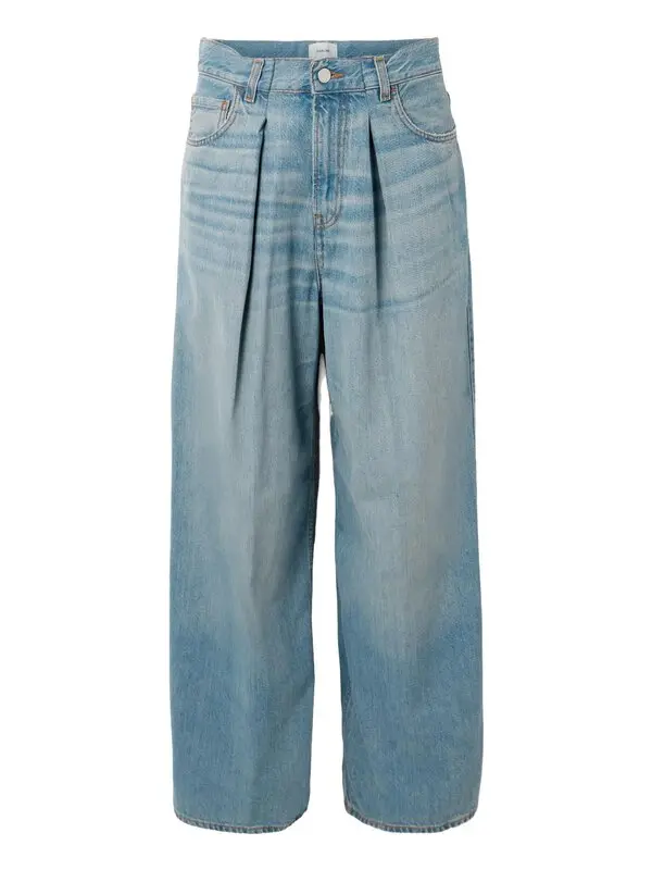 HAIKURE Candy Pleated Boyfriend Jeans - Blue