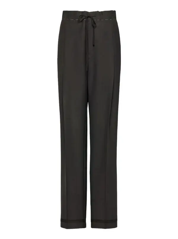 MAISON MARGIELA Mohair Wide-leg Trousers With Drawstring Waist - Blue
