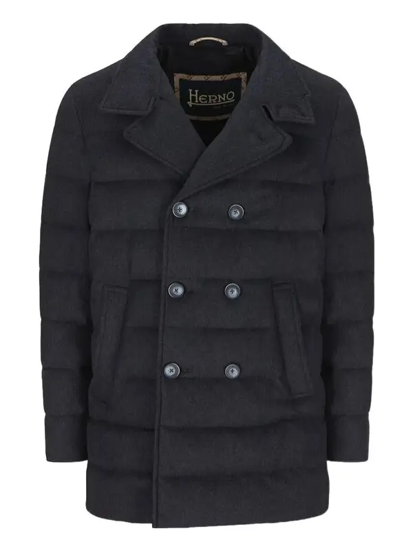 Herno Double-breasted Padded Coat - Black