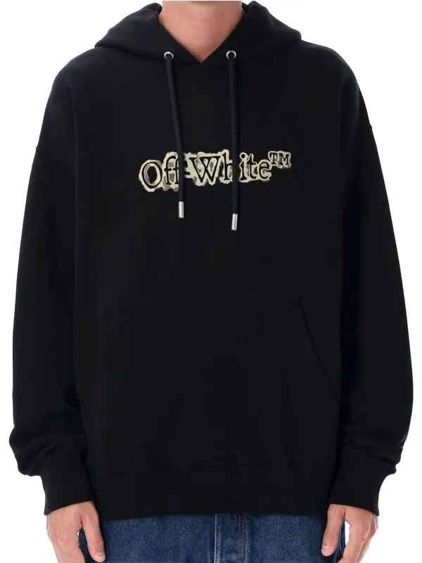 Off-White Cloudy Arrow Skate Drawstring Hoodie - Black
