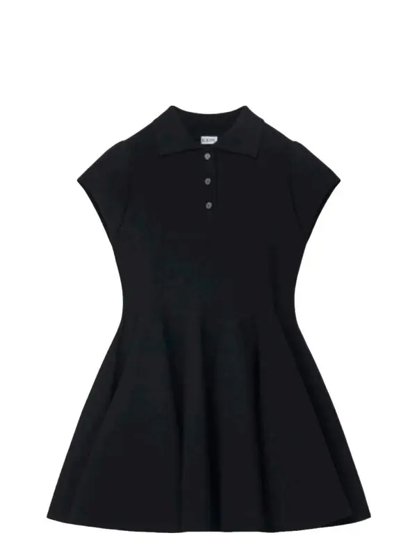 Loewe Viscose Blend Knit Pleated Mini Dress - Black