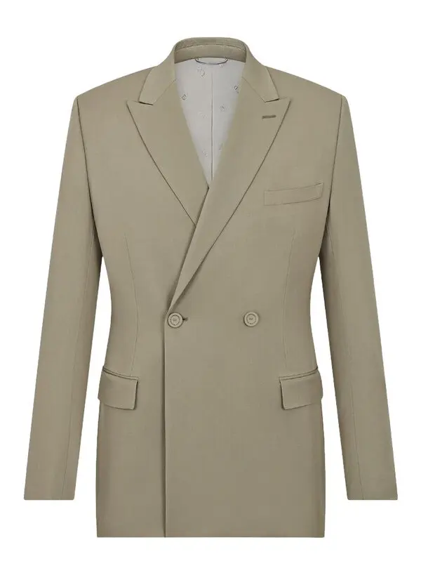 Dior Double-breasted Long-sleeved Blazer - Nude