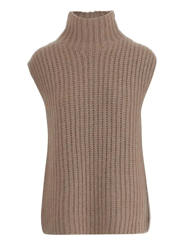 THE ROW High-neck Ribbed Sweater - Brown