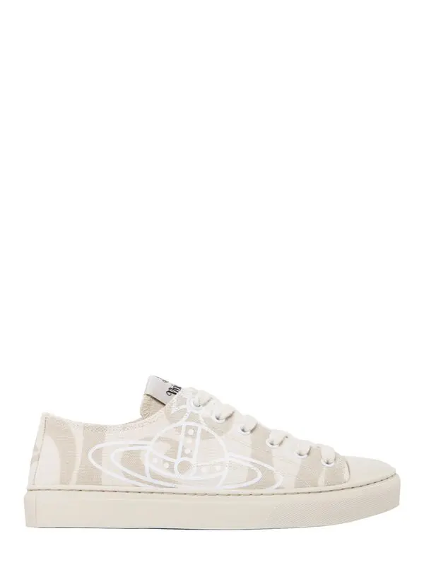 VIVIENNE WESTWOOD Orb-print Canvas Sneakers - White