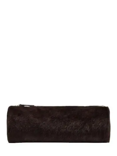 Proenza Schouler Cylindrical Faux Fur Clutch Bag - Chocolate-colored