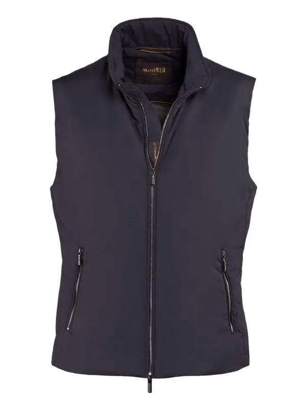 MOORER Zip-up Padded Gilet - Black