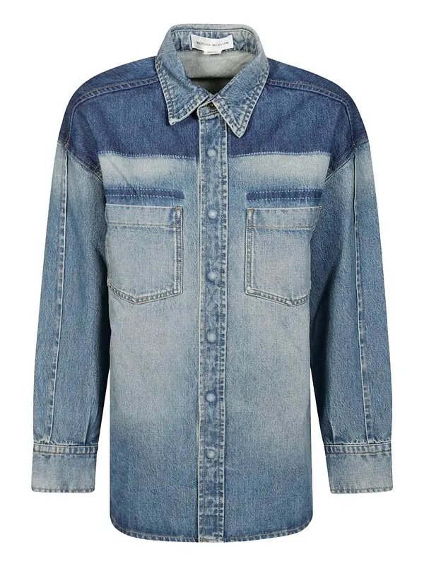 Victoria Beckham Classic Collar Denim Shirt - Blue