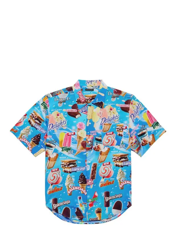Balenciaga Sweet Treat Short-sleeve Minimal Shirt - Green