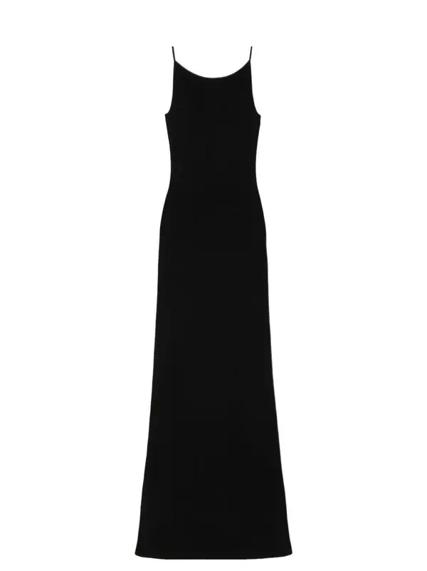 AYA MUSE Ribbed Boatneck Maxi Dress - Black