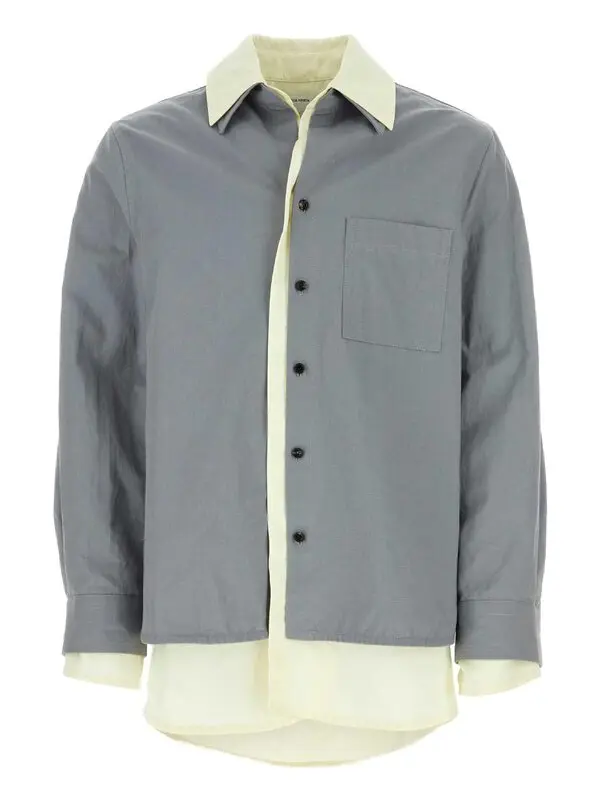 Bottega Veneta Double Layer Long-sleeved Shirt - Gray