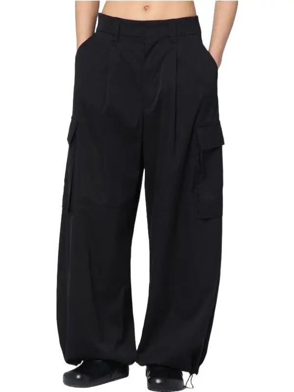 Loewe Cotton And Silk Cargo Trousers - Black