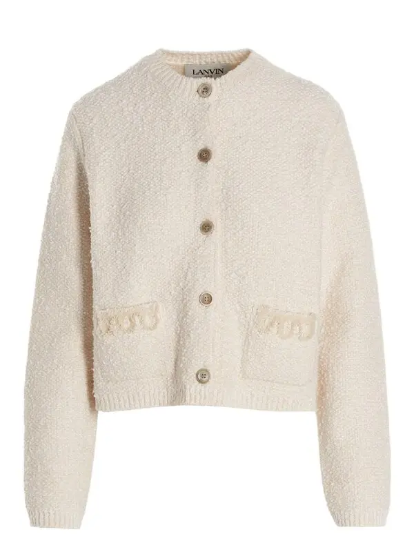 LANVIN Embellished Button-up Cardigan - Nude
