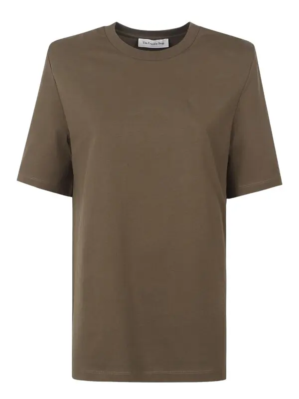 THE FRANKIE SHOP Padded Shoulder T-shirt - Brown