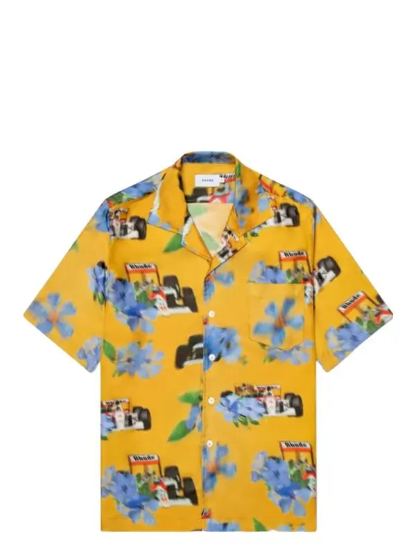 Rhude Loix Floral Printed Shirt - Yellow