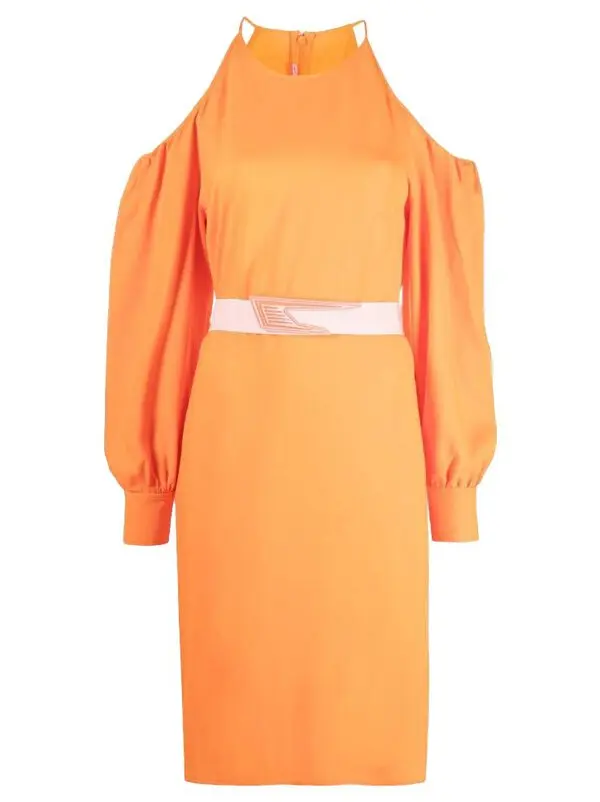 Stella McCartney Off-the-shoulder Midi Dress - Orange