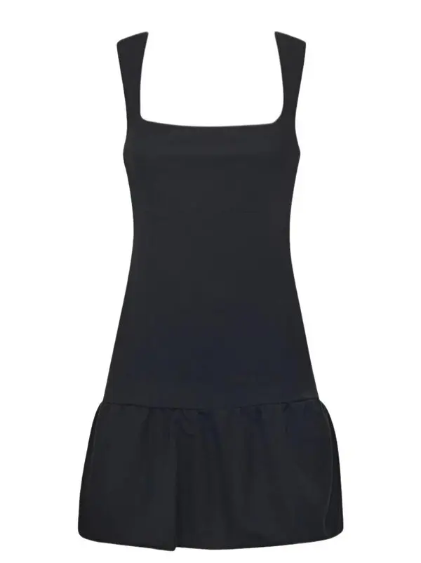 Pinko Short Flared Sleeveless Dress With Square Neckline - Black