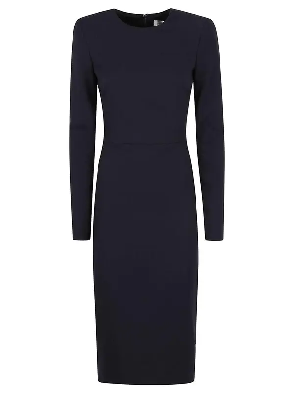 Victoria Beckham Crewneck Fitted Dress - Black