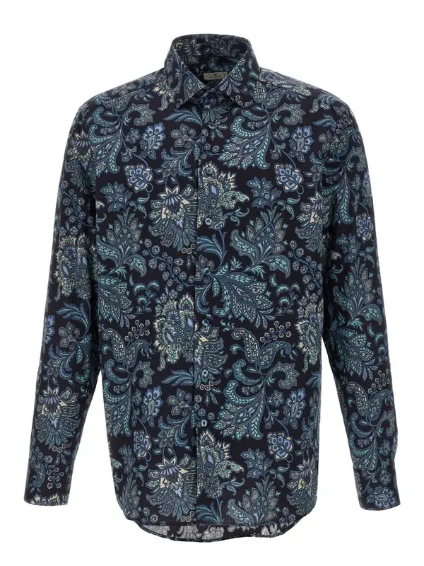 Etro Floral Paisley-print Cotton Shirt - Black