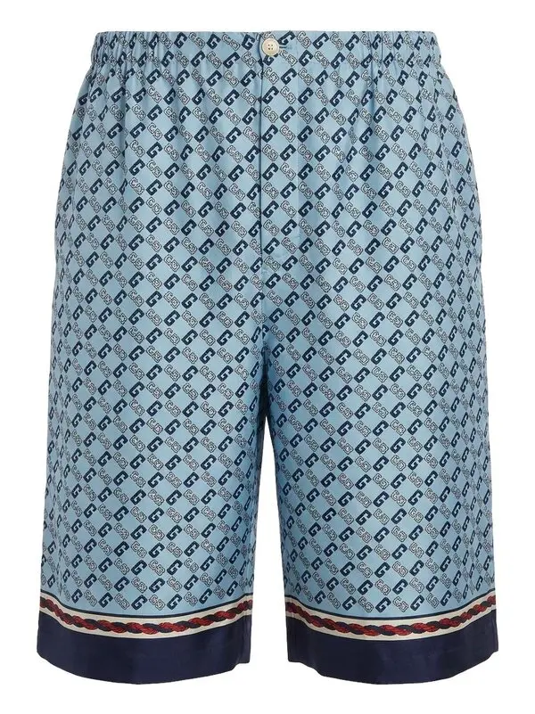 Gucci Monogram Knee-length Shorts - Blue