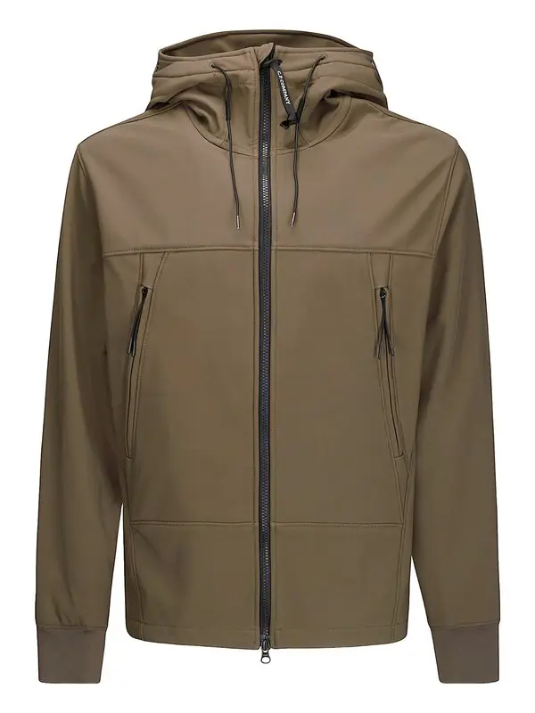 C.P. COMPANY Goggle Hooded Jacket - Brown