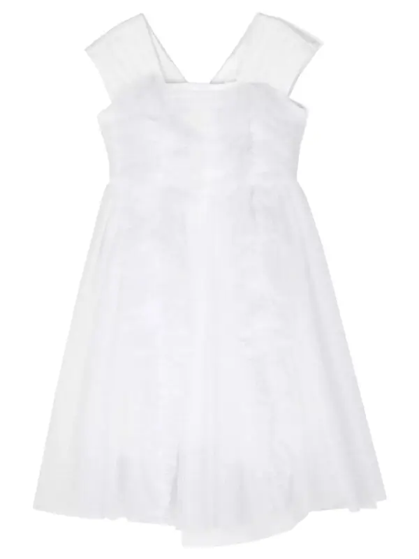 Monnalisa Glitter Tulle Party Dress - White