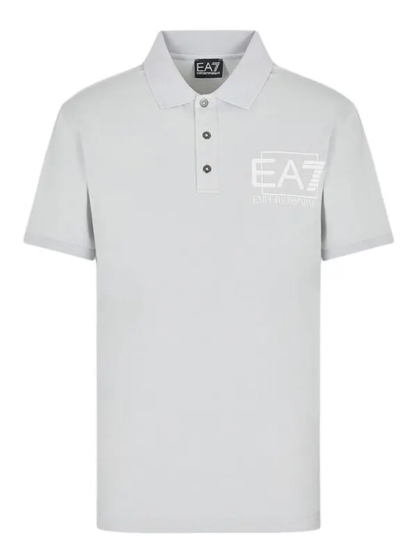 EA7 Color Collision Logo Polo Shirt - White