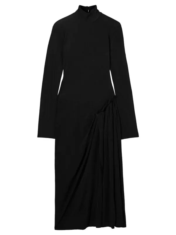 16Arlington High-necked Mid-length Dress - Black