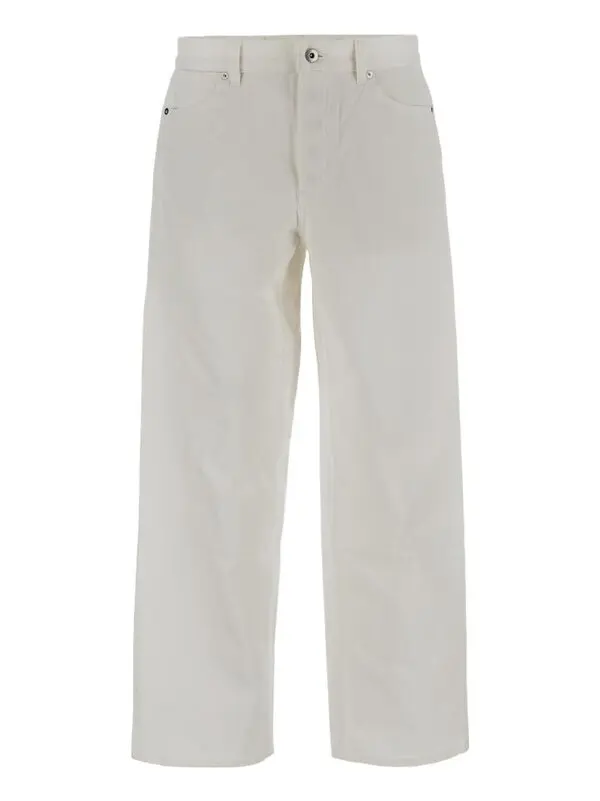 JIL SANDER Straight-leg Cotton Trousers - White