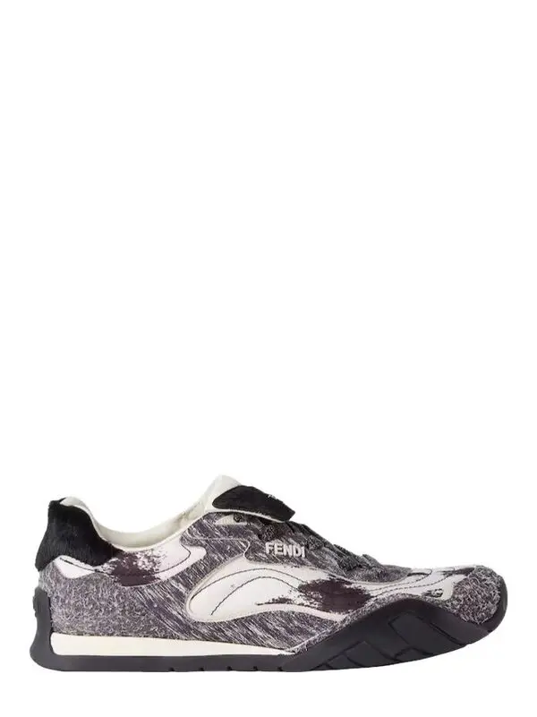 Fendi Wave Pulse Graphic Print Sneakers - Black