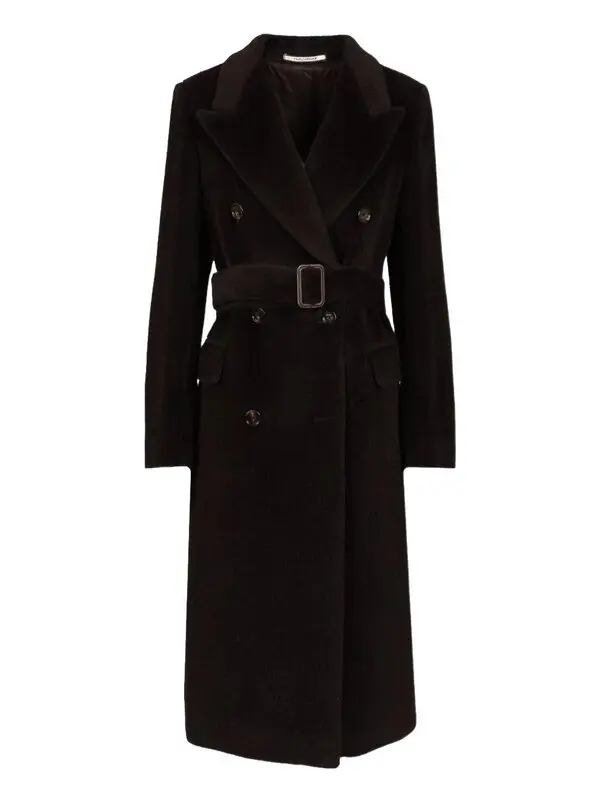 Tagliatore Double-breasted Belted Coat - Black