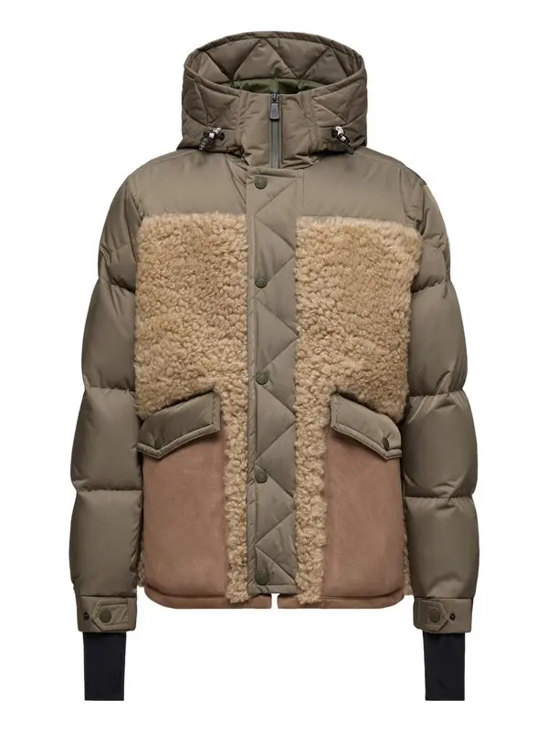 Moncler Shearling Down Jacket - Olive Green