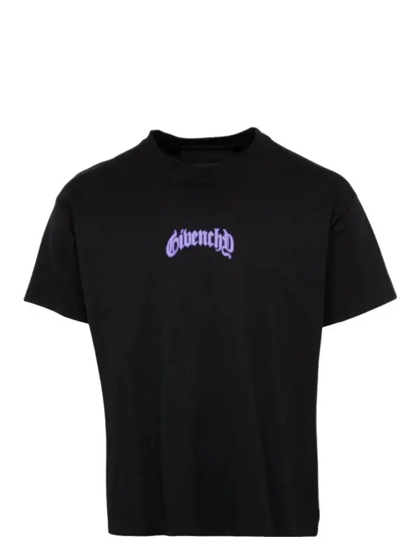 Givenchy Boxy Fit T-shirt In Cotton With Reflective Artwork - Black