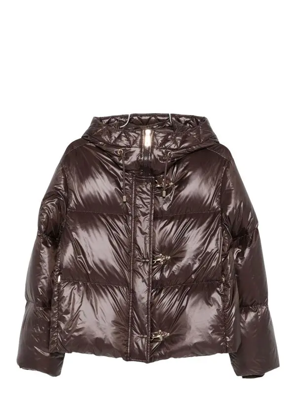 FAY Hooded Quilted Puffer Jacket - Black