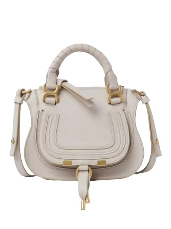 Chloé Logo Shoulder Bag - Nude