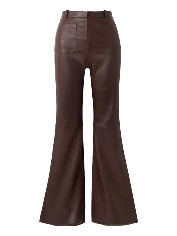 Stouls Laurent" Leather Flared Pants - Black